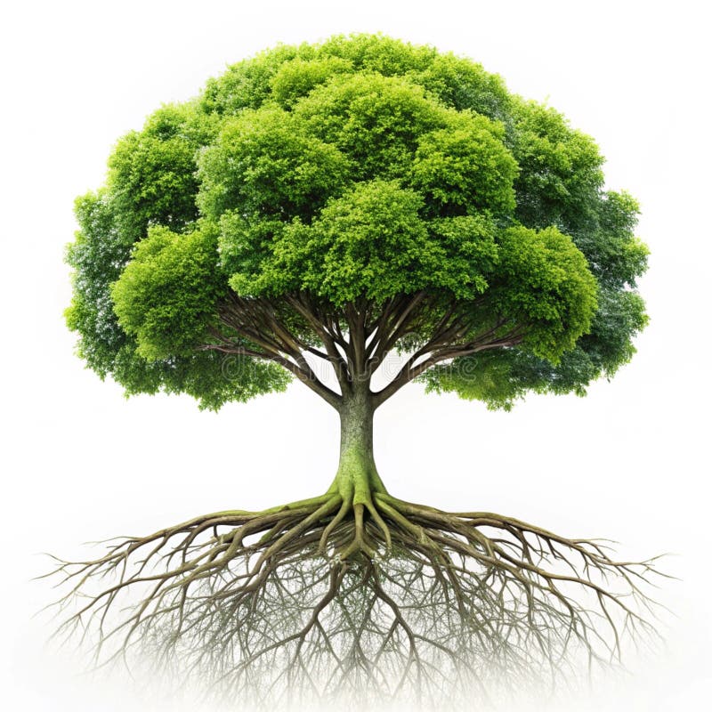 Geometric Tree with Roots stock illustration. Illustration of ...