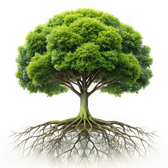 Geometric Tree with Roots stock illustration. Illustration of ...