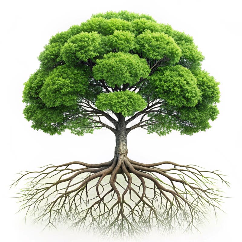 Geometric Tree with Roots stock illustration. Illustration of design ...