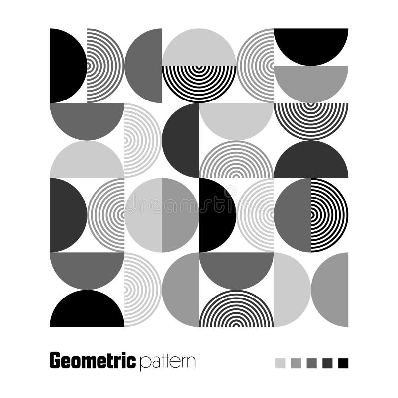 Geometric Trendy Pattern, Bauhaus Style. Modern Background with Simple ...