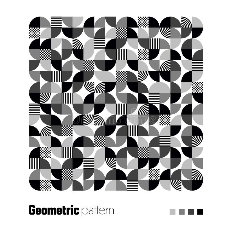 Geometric Trendy Pattern, Bauhaus Style. Modern Background with Simple ...