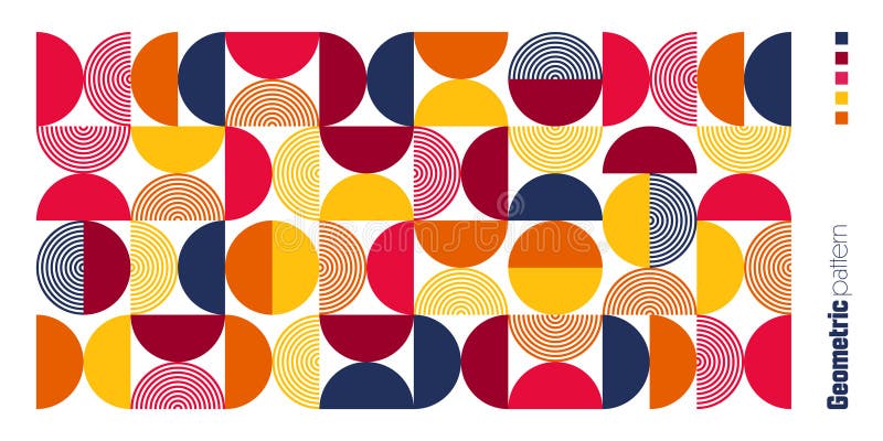 Geometric Trendy Pattern, Bauhaus Style. Modern Colorful Background ...