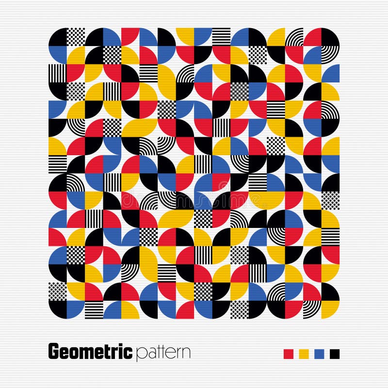 Geometric Trendy Pattern, Bauhaus Style. Modern Colorful Background ...