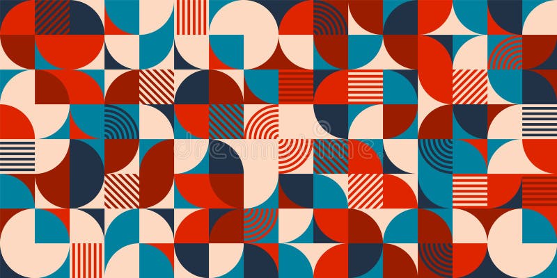 Geometric Trendy Pattern. Modern Colorful Background with Simple ...