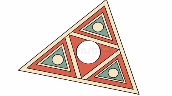 Geometric Triangle Badge with Abstract Patterns Vector Illustration ...