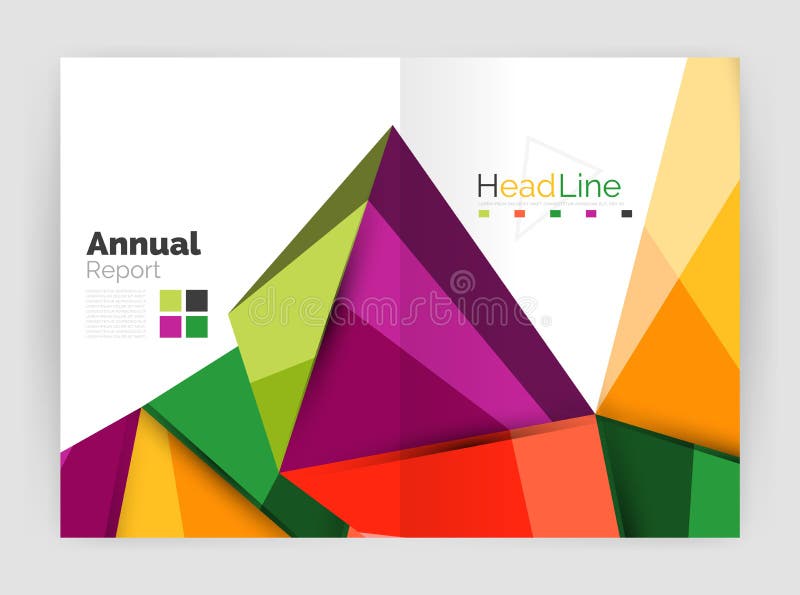 Geometric Triangle Business Brochure Template Stock Vector ...