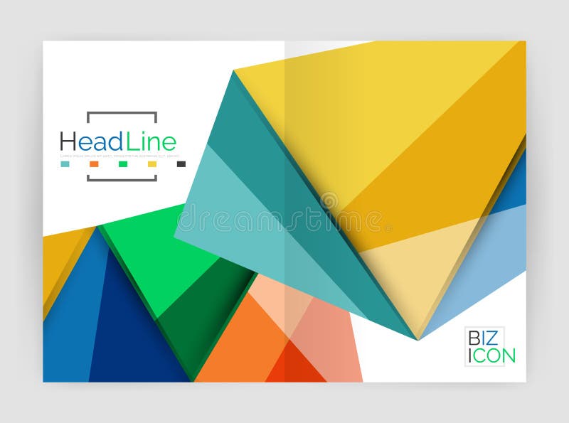 Geometric Triangle Business Brochure Template Stock Vector ...