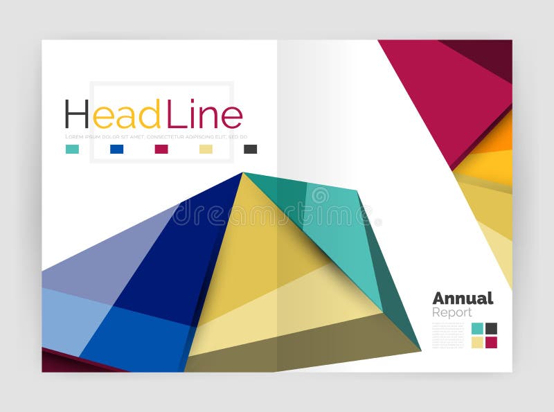 Geometric Triangle Business Brochure Template Stock Vector ...