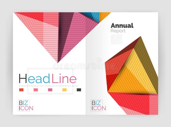 Geometric Triangle Business Brochure Template Stock Vector ...