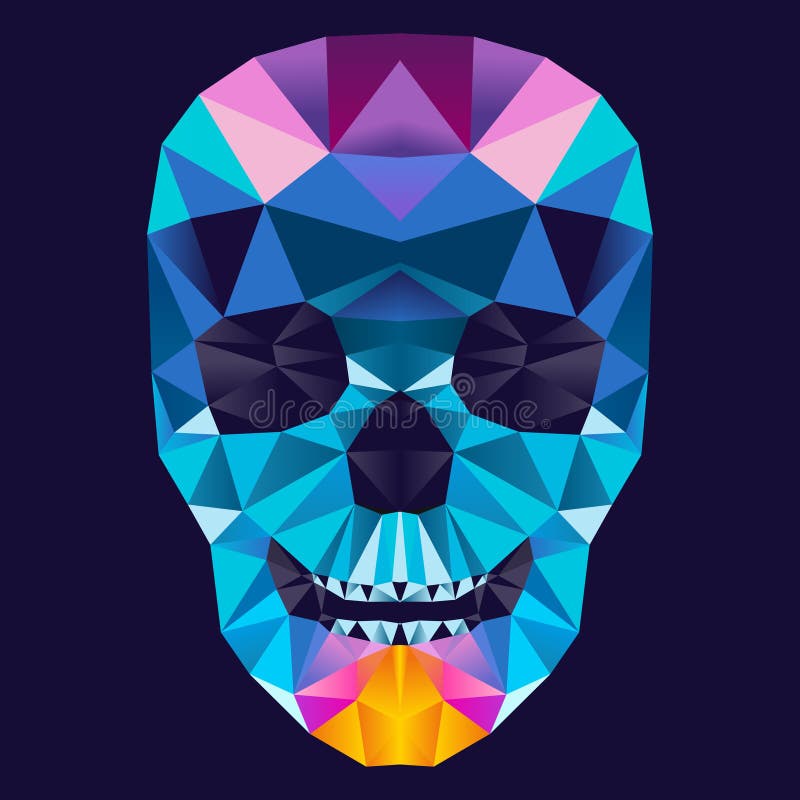 Geometric Triangle Skull stock illustration. Illustration of mosaic ...