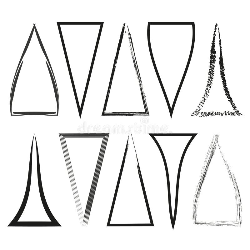 Geometric Triangle Forms. Abstract Black Shapes. Irregular Triangle ...