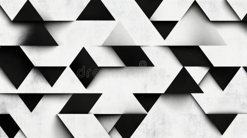 Geometric Triangle Pattern in Black and White Showcasing Clean ...