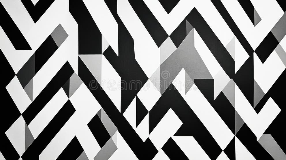 Geometric Triangle Pattern in Black and White Showcasing a Clean ...