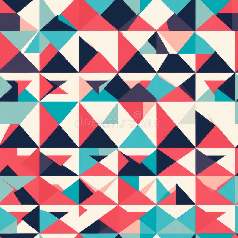 Geometric Triangle Pattern: Bold Graphic Illustrations in Light Red and ...