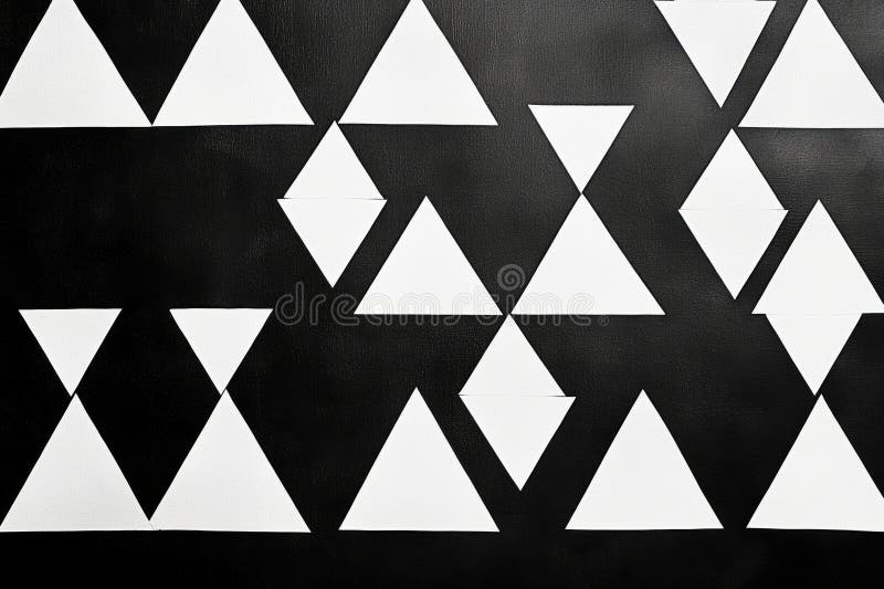 Geometric Triangle Pattern in Black and White Showcasing a Clean ...
