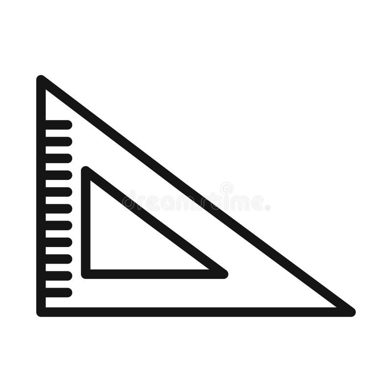 Geometric Triangle Ruler Icon for Technical Drawings and Measurements ...
