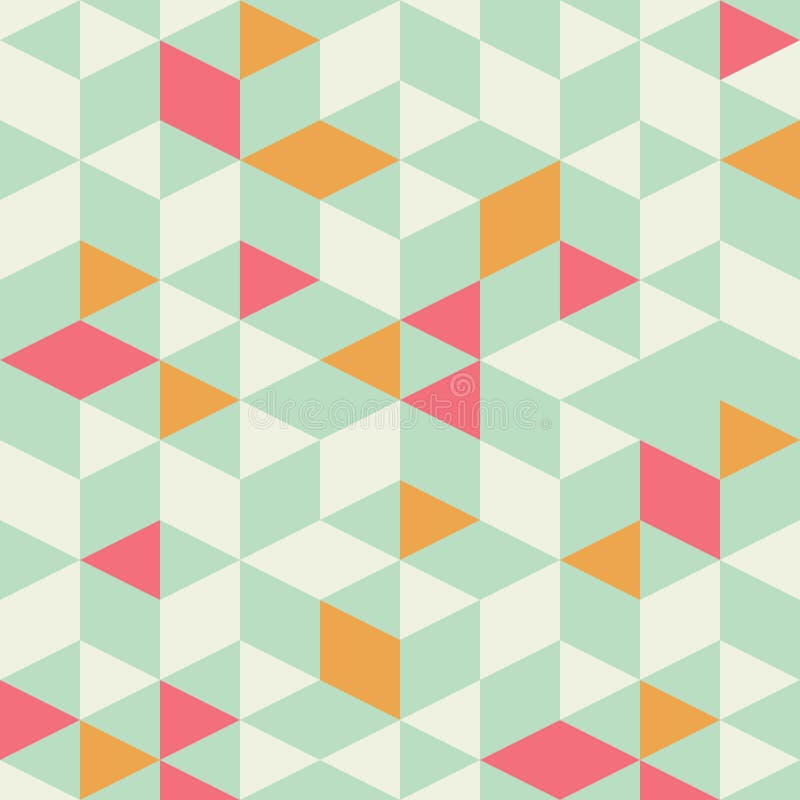 Geometric Triangle Seamless Pattern with Color Mint, Vector Stock ...