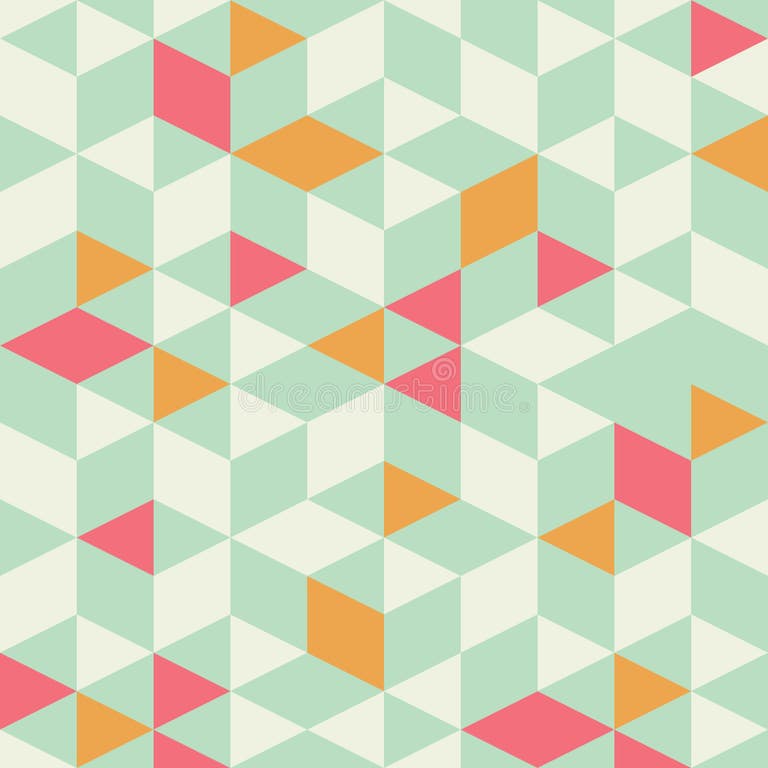 Geometric Triangle Seamless Pattern with Color Mint, Vector Stock ...
