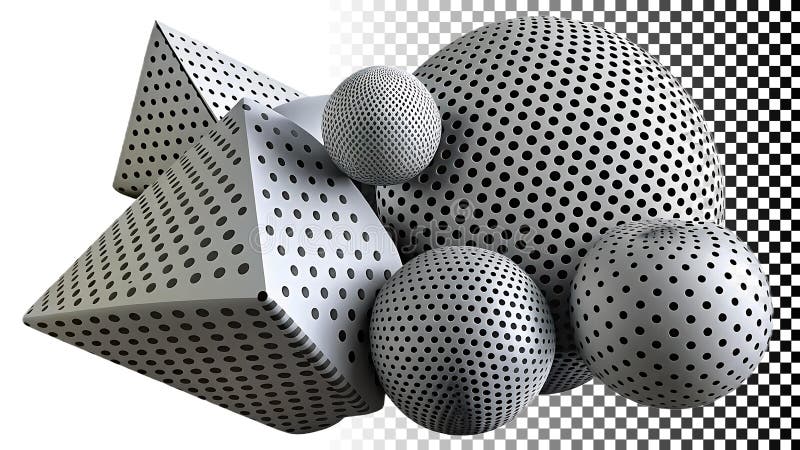 Geometric Triangle Sphere Shape, Modern Abstract 3D Art Structure for ...
