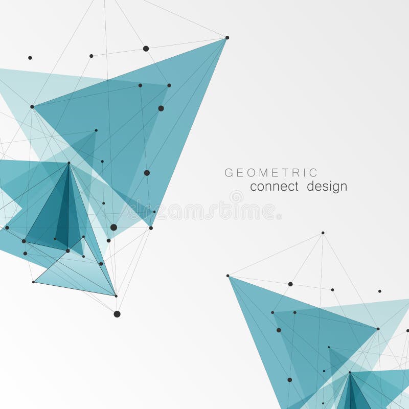 Geometric Triangle Vector Background. Triangles Connect Pattern for ...