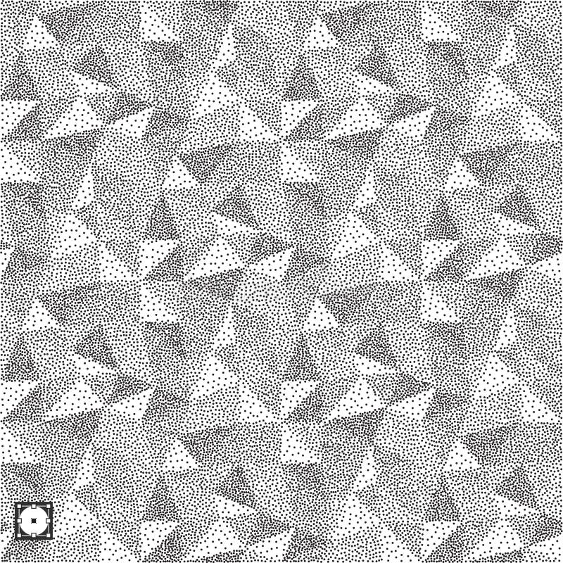 Geometric Triangles Background. Mosaic. Black and White Grainy Dotwork ...