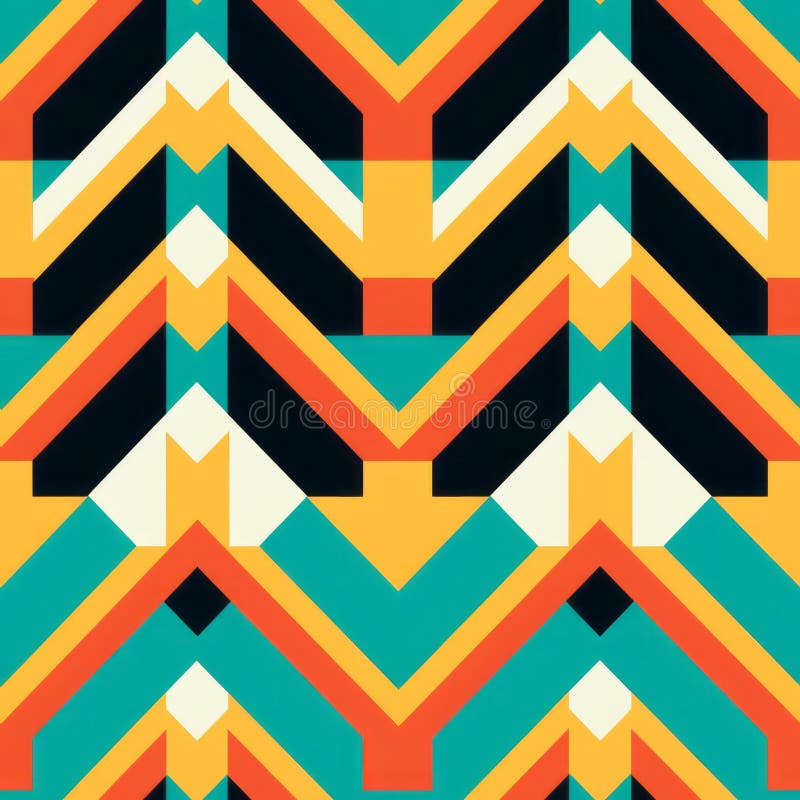 Geometric Triangles Chevron Pattern Design Stock Illustration ...
