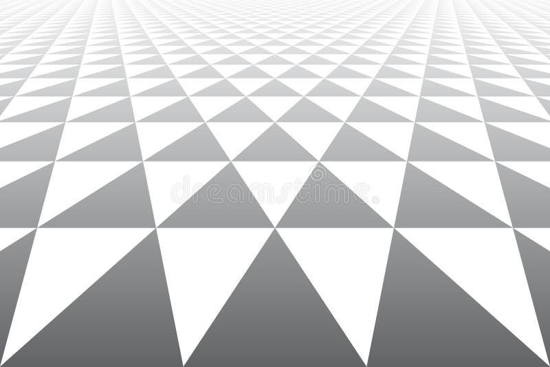 Geometric Triangles Pattern in Diminishing Perspective. Black and White ...