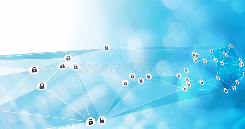 Connected Triangle Shape Futuristic Elements and Locked Padlocks Stock ...