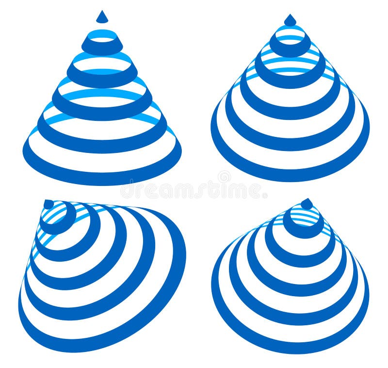 Geometric Triangles with Stripes, Lines in 4 Angle. Cone with St Stock ...