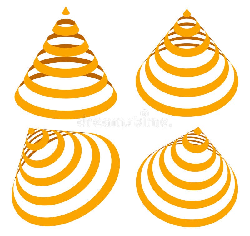 Geometric Triangles with Stripes, Lines in 4 Angle. Cone with St Stock ...