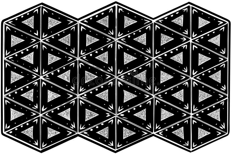 Geometric Triangular Pattern Design with Intricate Details in Black and ...
