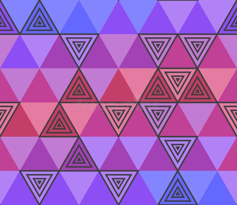 Geometric Triangular Purple Seamless Pattern. Stock Illustration ...