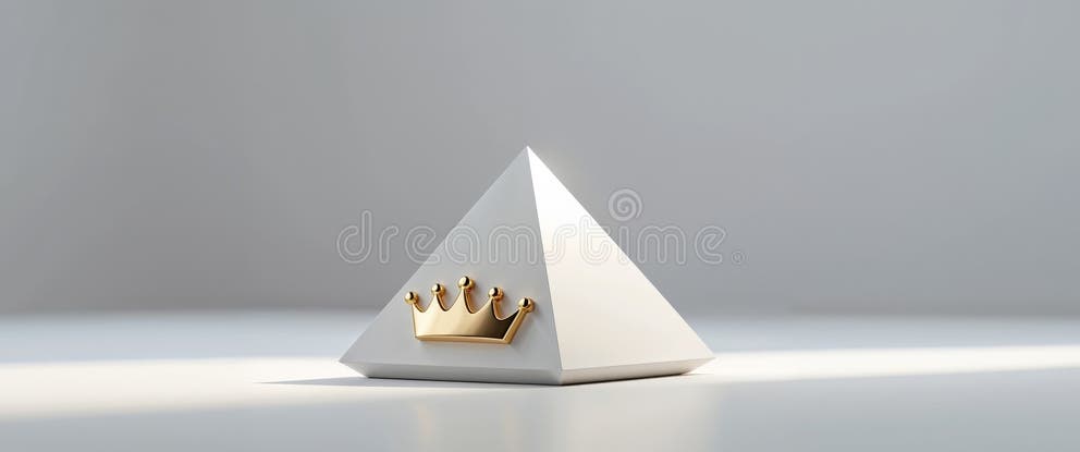 Geometric Triangular Pyramid with a Simple Crown Luxury Gold Logo ...