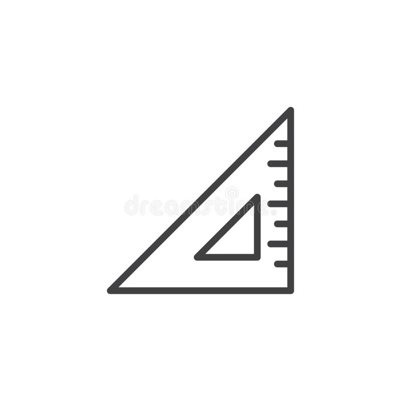 Geometric Triangular Ruler Line Icon Stock Vector - Illustration of ...