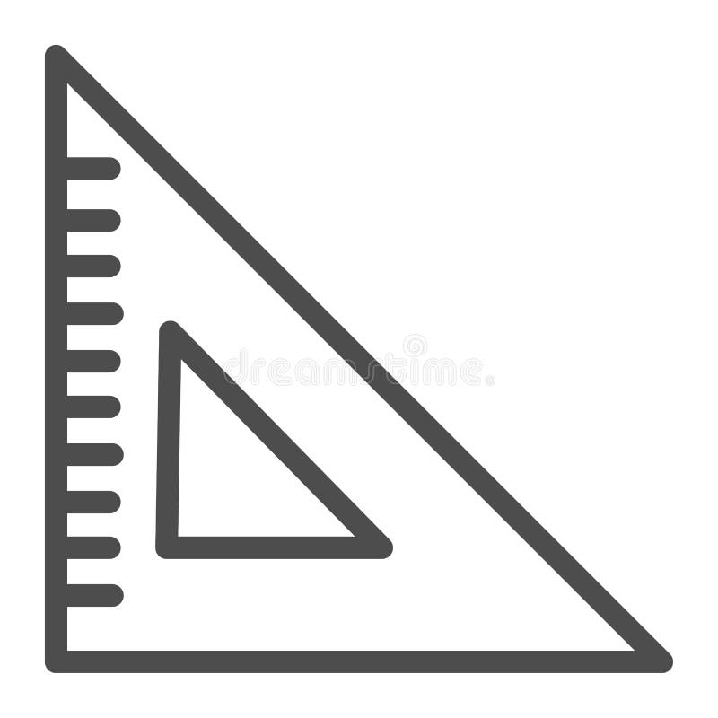 Geometric Triangular Ruler Line Icon, Stationery Concept, Corner ...