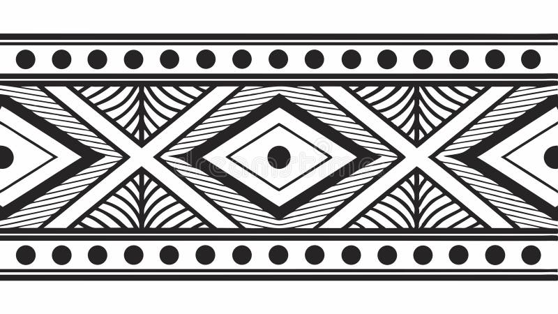 Geometric Tribal Pattern Border, Abstract Ethnic Design, Vector Design ...