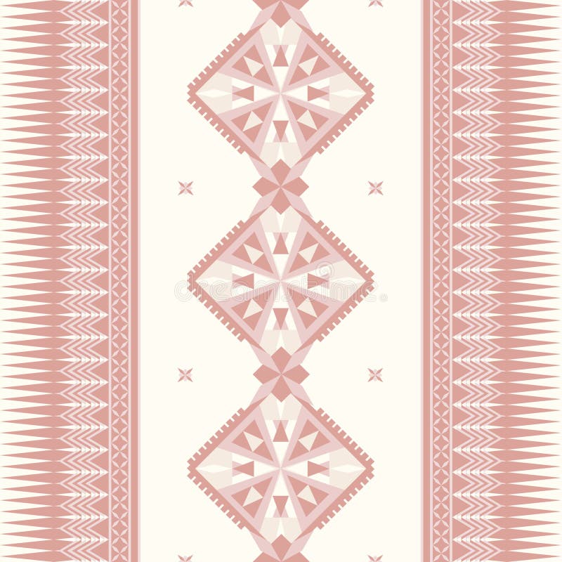 Geometric Tribal Pattern with Pastel Pink Tones Stock Vector ...