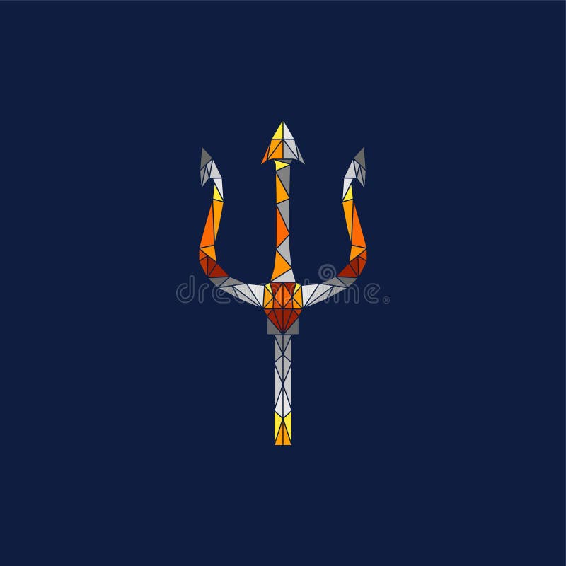 Geometric Trident Weapon Polygon Style Design Stock Vector ...