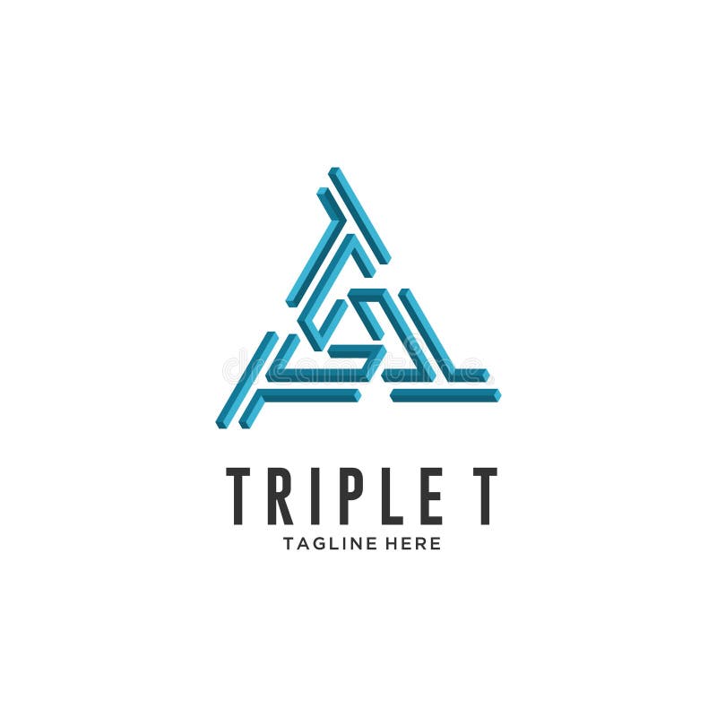 Geometric Triple T Triangle Logo Stock Vector - Illustration of element ...