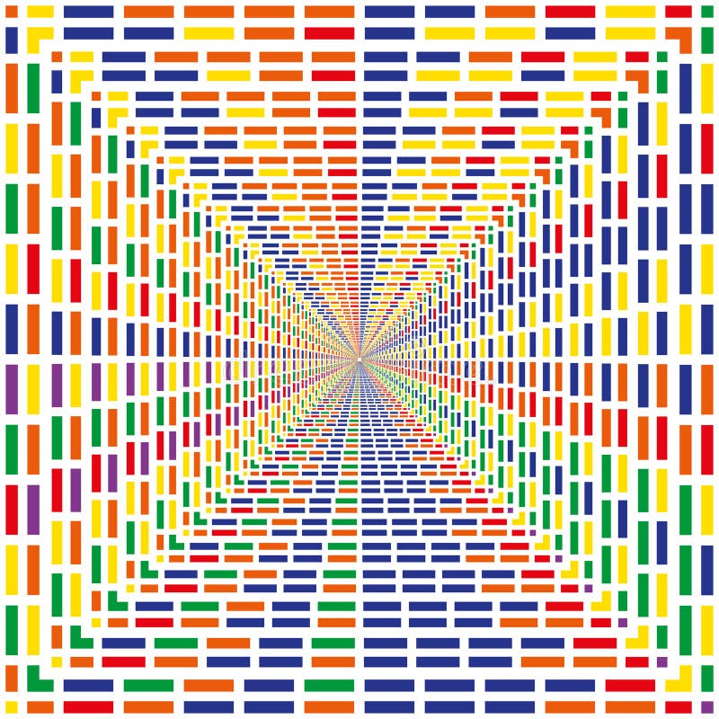 Geometric Tunnel Effect. Colorful Perspective Grid. Abstract Square ...