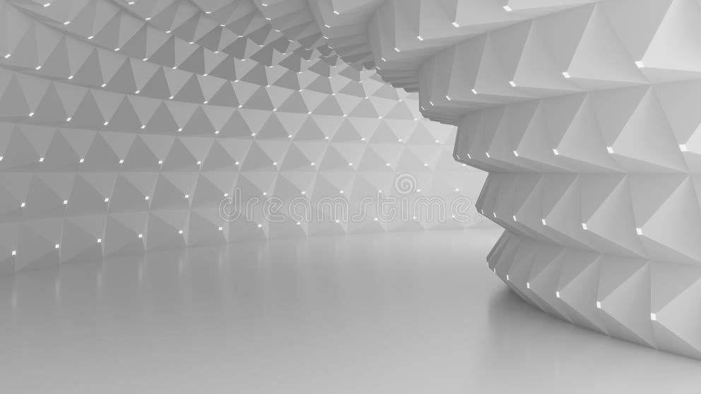 Geometric Tunnel with Luminous Elements at the End of Which There is ...