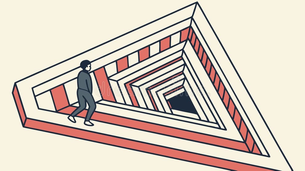 Geometric Tunnel Perspective Abstract Pattern Illustration, Design Art, Vector Design Generative ...