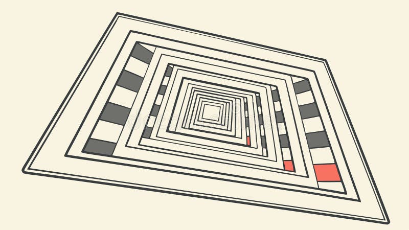 Geometric Tunnel, Receding Abstract Pathway, Vector Design Generative ...