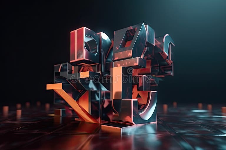 Geometric Typeface and Abstract Letterforms in Motion, with Blurred ...
