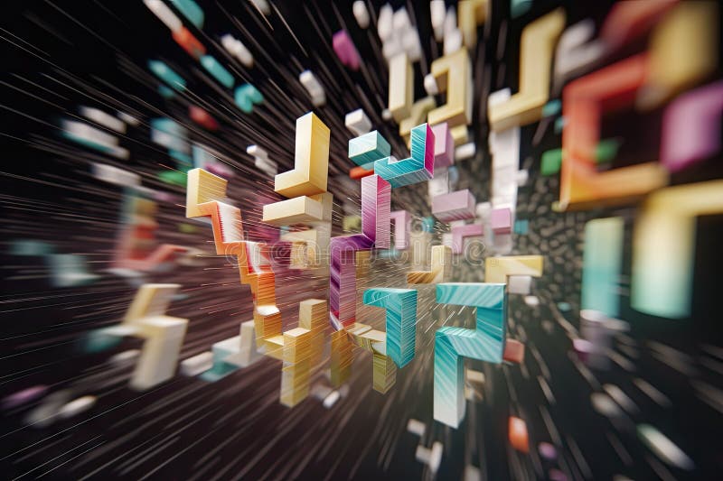 Geometric Typeface and Abstract Letterforms in Motion, with Blurred ...