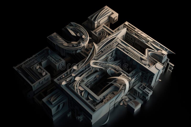 Geometric Typography with Intricate and Interwoven Letters, Forming a ...