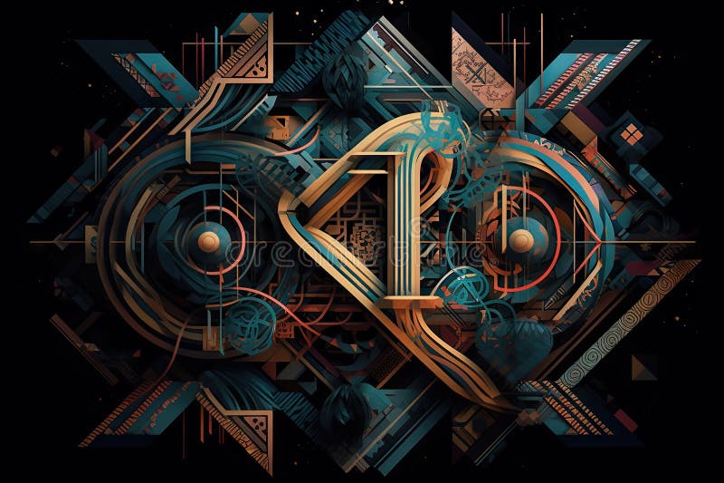 Geometric Typography with Intricate Pattern and Texture Stock ...