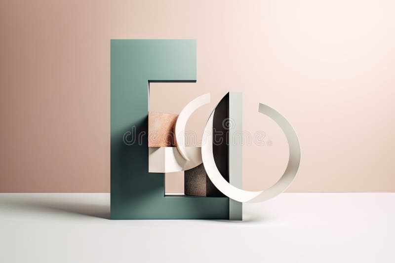 Geometric Typography and Letterforms in Minimalist Setting Stock ...