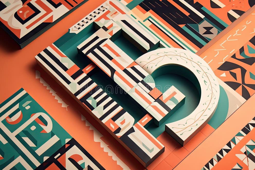 Geometric Typography and Letterforms on Patterned Background, Bringing ...
