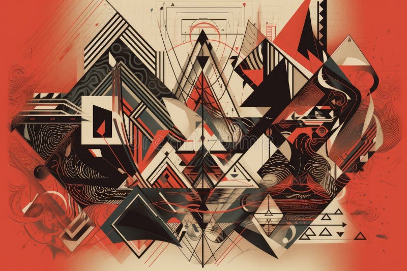 Geometric Typography with a Mix of Different Typefaces and Styles Stock ...